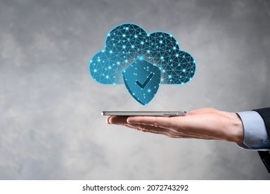Cloud Technology Polygonal Wireframe Cloud Storage Stock Photo ...
