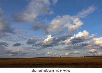 Dark Blue Sky Yellow Autumn Field Stock Photo (Edit Now) 116651209