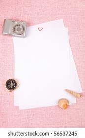 Clutter Objects Stacked On Pink Background Stock Photo 56537245 ...