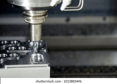 Cnc Milling Machine Cutting Sample Part Stock Photo 1013883496 ...