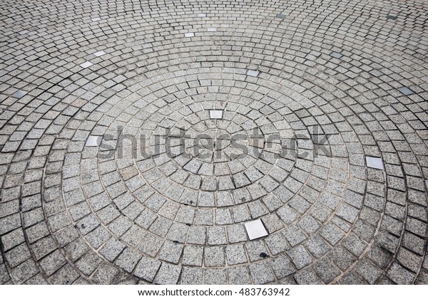 Cobble Circular Pattern Block Pavement Circular Stock Photo (Edit Now ...