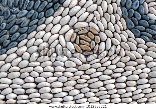 Cobbled Pavement Made River Rounded Pebbles Stock Photo 1012358221 ...
