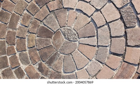 Cobblestone Sidewalk Circular Pavement Pattern Background Stock Photo ...