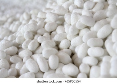 White Silkworm Cocoon Texture Background Stock Photo 352878545 ...