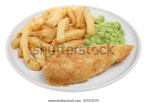 Cod Chips Mushy Peas Focus On Stock Photo 35553574 | Shutterstock