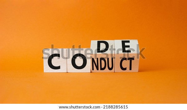 Code Conduct Symbol Turned Cubes Words Stock Photo 2188285615 ...