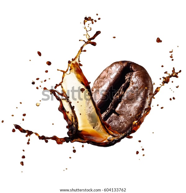 Coffee Bean Splash Close Stock Photo (Edit Now) 604133762