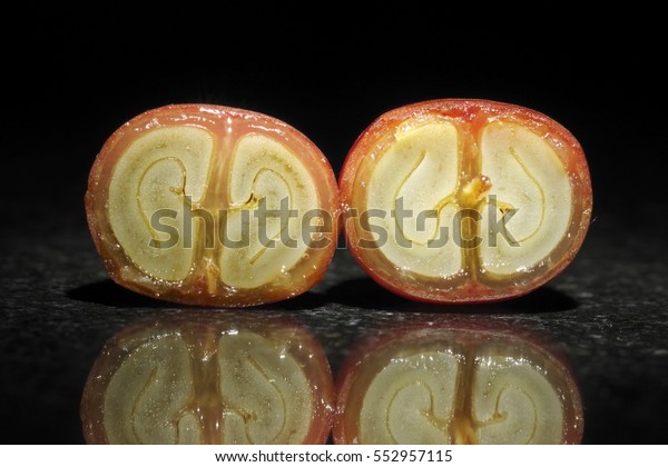 Coffee Cherry Cross Section Stock Photo (Edit Now) 552957115