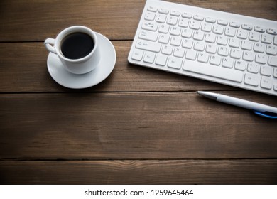 Coffee Computer Keyboard Stock Photo 1259645464 | Shutterstock