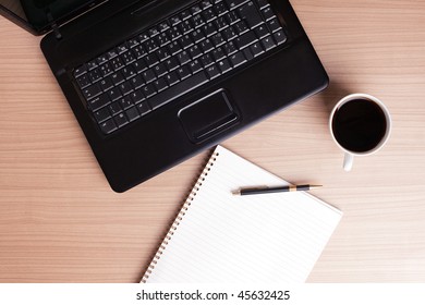 Empty White Paper Laptop Computer Coffee Stock Photo 1172530879 ...