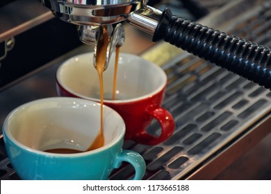 Coffee Flow Down Coffee Machine Both Stock Photo 1173665188 | Shutterstock