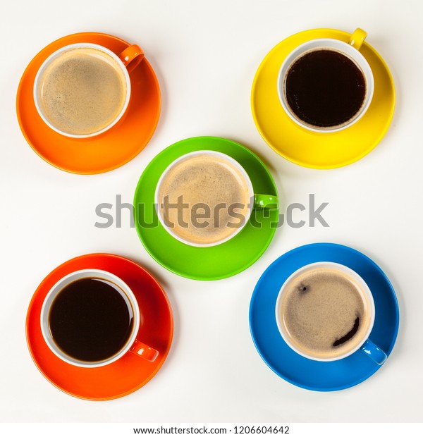 Coffee Time Bright Colored Composition Coffee Foto de stock 1206604642 ...