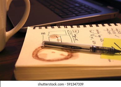 Coffeestained Notebook Stock Photo 591347339 | Shutterstock