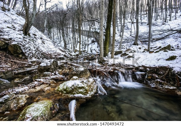 Cold Babbling Stream Blue Tinted Melt Stock Photo 1470493472 | Shutterstock