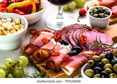 Cold Meat Selection Salami Authentic Traditional Stock Photo 759154036 ...
