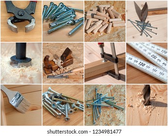 Collage Carpenter Tools Stock Photo 1234981477 | Shutterstock