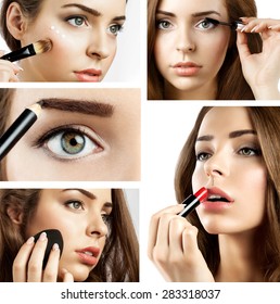 Collage Closeups Application Makeup Stock Photo 283318037 | Shutterstock