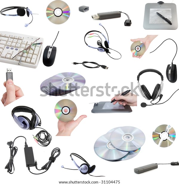 Collage Computers Devices Isolated Stock Photo (Edit Now) 31104475