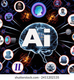 Collage Different Ai Technologies Like Robots AI-generated image ...