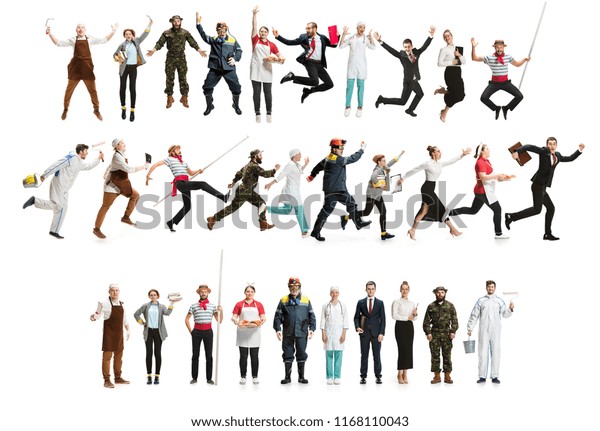 Collage Different Professions Group Men Women ภาพสต็อก 1168110043 ...