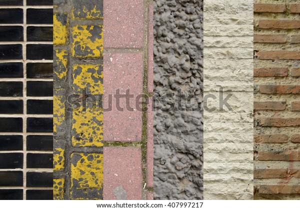 Collage Different Wall Floor Materials Vertical Stock Photo 407997217 ...