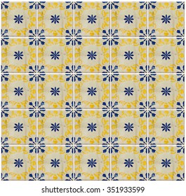 Collage Different Yellow Blue Pattern Tiles Stock Photo 351933599 ...