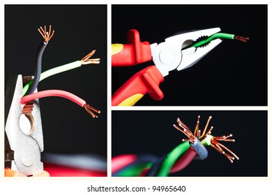 Collage Electrical Instruments Tools Electricity Lighting Stock Photo ...