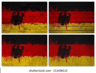 Collage German Flag Different Texture Backgrounds Stock Photo 111438113 ...