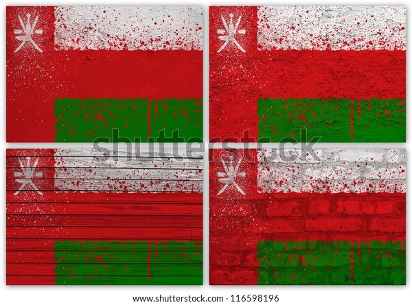 Collage Oman Flag Different Texture Backgrounds Stock Photo 116598196 ...