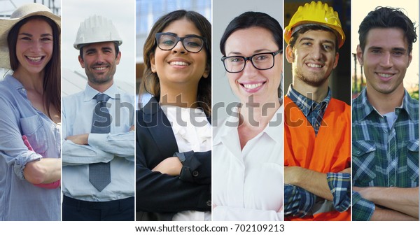 Collage Professions Gardener Builder Engineer Doctor Stock Photo (Edit ...
