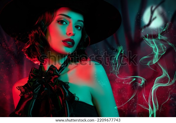 Collage Template Evil Devil Mysterious Woman Stock Photo 2209677743 ...