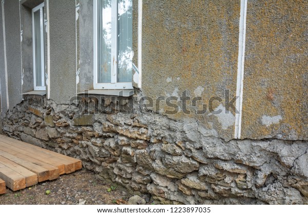 Collapsing Base House Old Damaged Wall Stock Photo (Edit Now) 1223897035