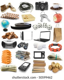 Things Collection Vintage Objects Isolated White Stock Photo 121505722 ...