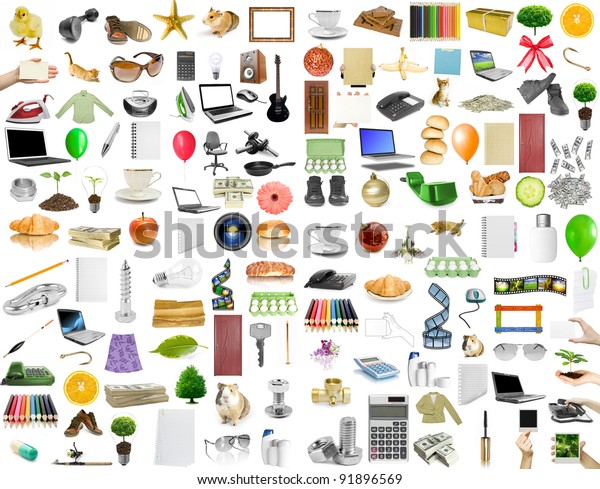 objets de collection sur fond blanc : photo de stock (modifier ...