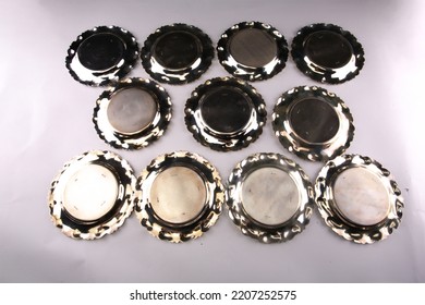 Collection Silver Items Including Flatware Knives Stock Photo ...