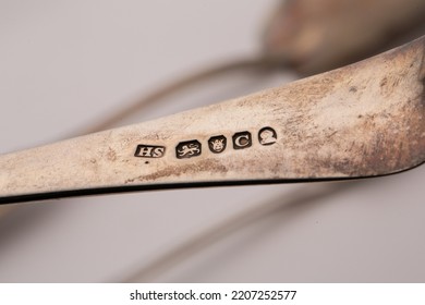 Collection Silver Items Including Flatware Knives Stock Photo ...