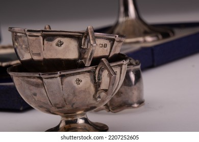 Collection Silver Items Including Flatware Knives Stock Photo ...