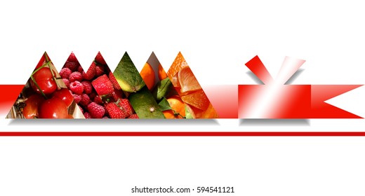 Collection Six Aligned Triangles Full Fruity Stock Photo 594541121 ...