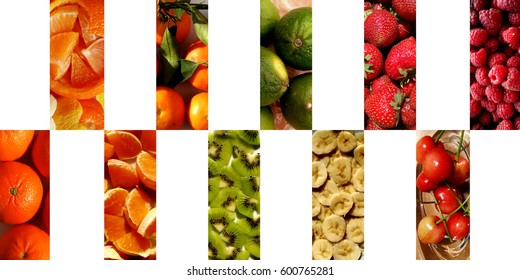 Collection Ten Vertical Rectangles Full Fruits Stock Photo (Edit Now ...
