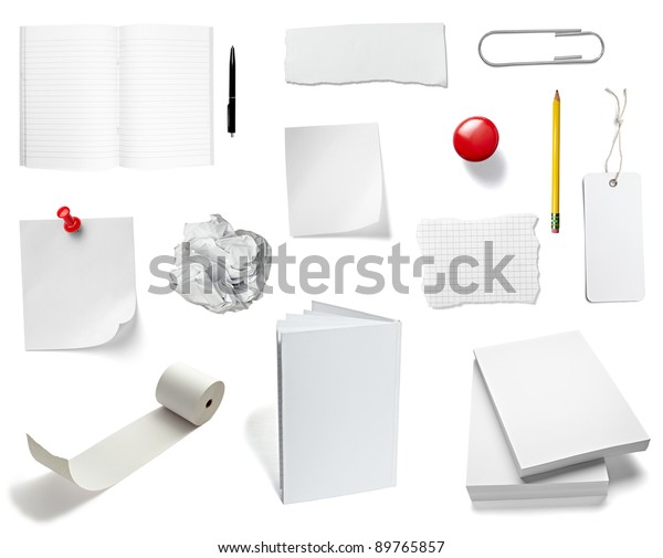 Collection Various Office Papers Objects On Foto de stock 89765857 ...