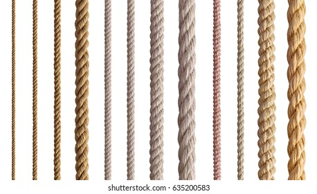 Collection Various Ropes String On White Stock Photo 612948143 ...