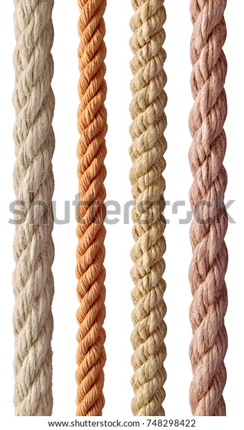 Collection Various Ropes String On White Stock Photo 748298422 ...