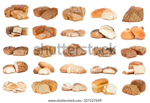 Collection Various Types Breads Isolated Over Stock Photo (Edit Now ...
