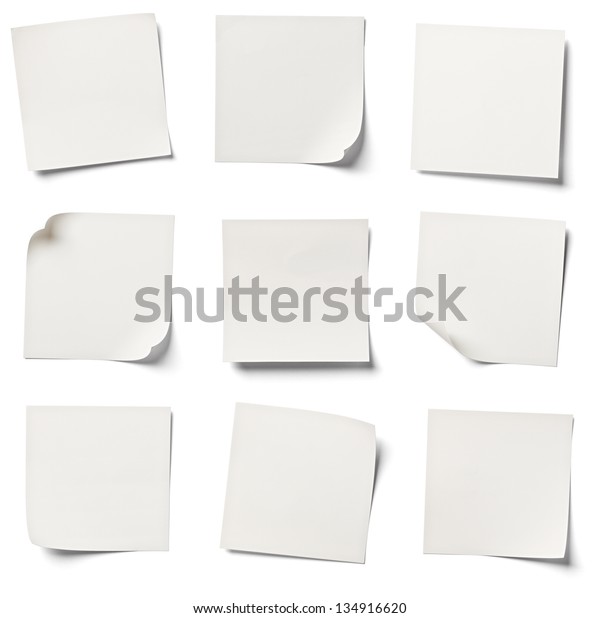Collection Various White Note Papers On Stock Photo (Edit Now) 134916620