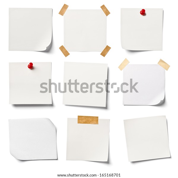 Collection Various White Note Papers On Stock Photo (Edit Now) 165168701