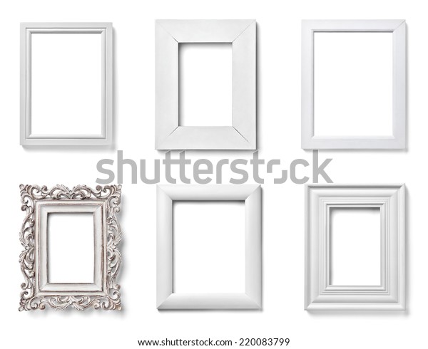 Collection Various White Wood Frames On Stock Photo 220083799 ...