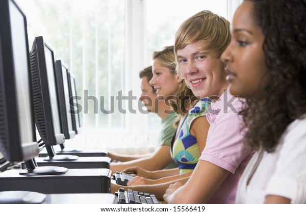 College Students Computer Lab Stock Photo 15566419 | Shutterstock