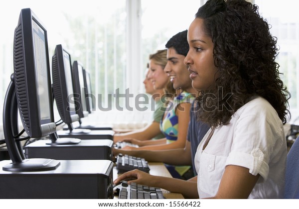 College Students Computer Lab Stock Photo (Edit Now) 15566422