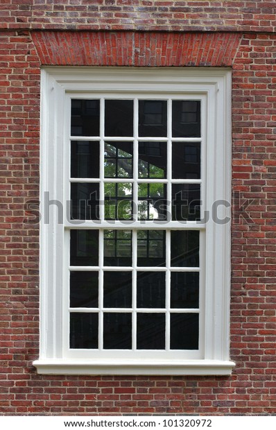 Colonial Style Window Red Brick Wall Stock Photo 101320972 | Shutterstock
