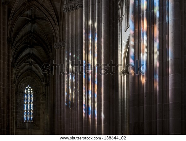 Colored Flecks Windows On Columns Batalha Stock Photo 138644102 ...